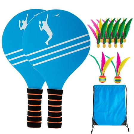 pitrice Wooden Paddle Ball Racket Set Beach Ball Play Set Paddle Ball ...