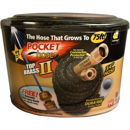 Pocket Hose Top Brass, 75' - Walmart.com