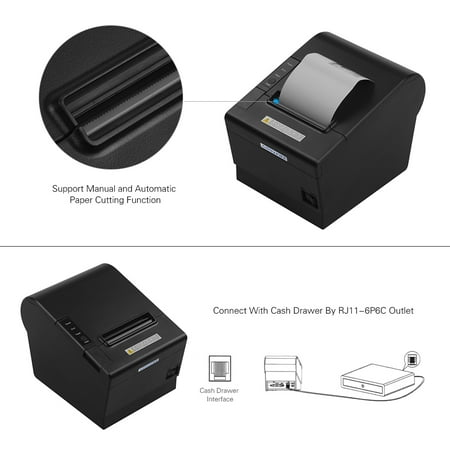 GOOJPRT JP-80DC Desktop Themal Printer 80mm Thermal Print Paper ...