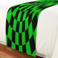 Bed Runner Green Black Checker Bedding Scarves Soft Decorative Bed Flag ...