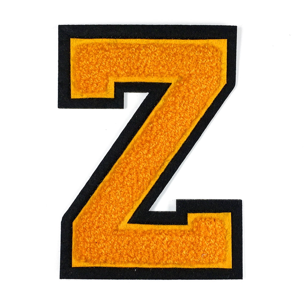 Chenille Stitch Varsity Iron-On Patch by pc, 4-1/2", Golden Yellow ...