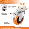 4 Inch 8-Pack(Orange) Caster Wheels Heavy Duty Dual Pedal Locking ...