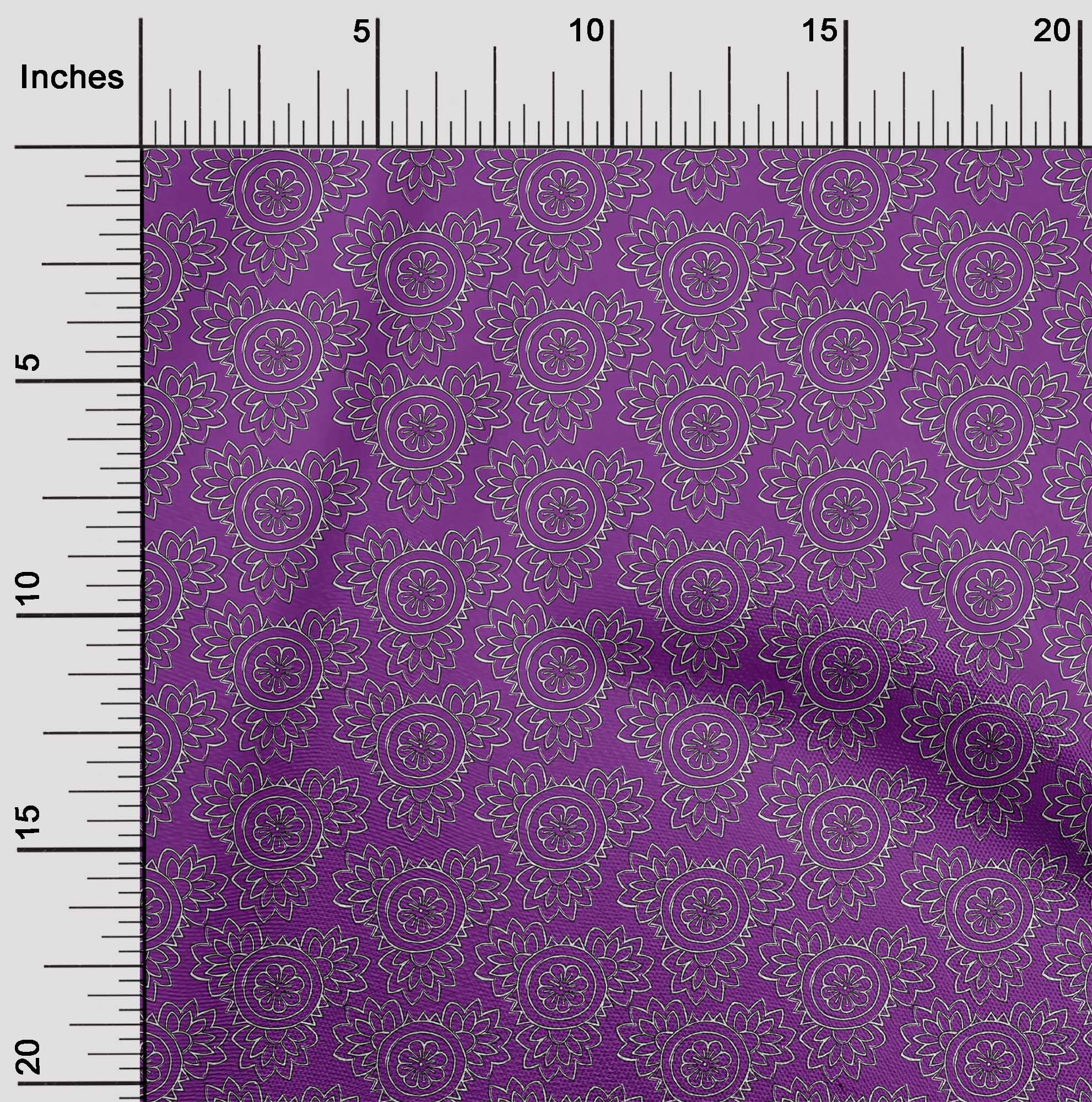 oneOone Cotton Silk Fabric Floral Block Print Fabric By The Yard 42 ...