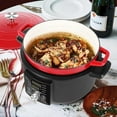 6-Quart Enameled Cast Iron Dutch Oven, 1500W Large Electric Cooking Pot ...