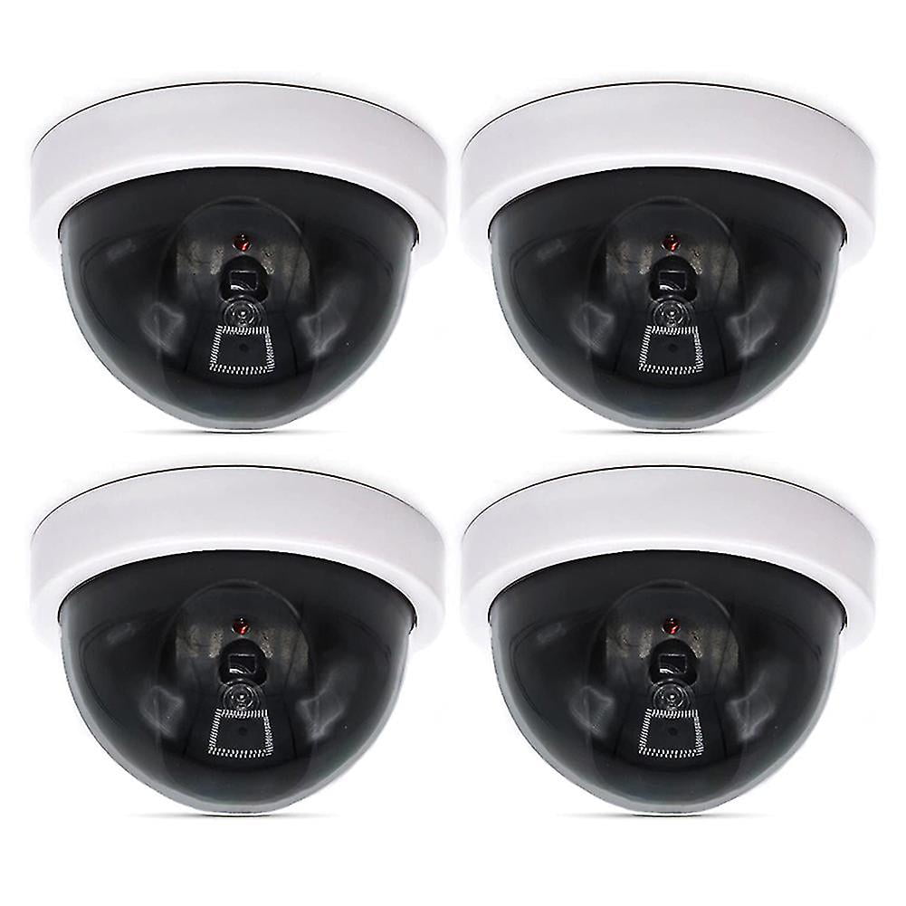 4 cámaras domo de seguridad ficticias con luz LED roja intermitente ...