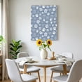 Blue Paw Print Canvas Wall Art for Living Room, Classic Blue White ...
