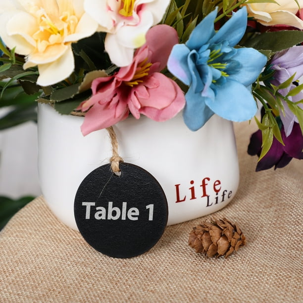 Unique Bargains 20pcs Wood Mini Chalkboard Signs Tags with Hang Rope ...