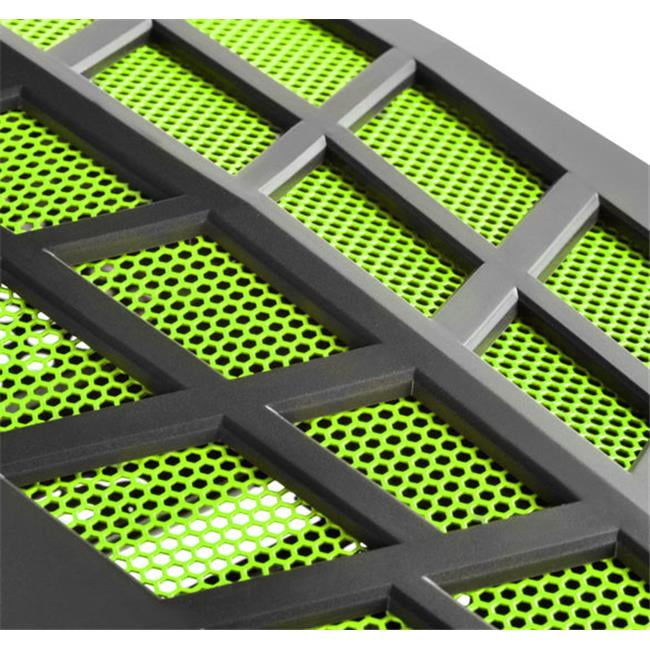 Black with green trim, Plastic outer shell, Steel body black internal ...