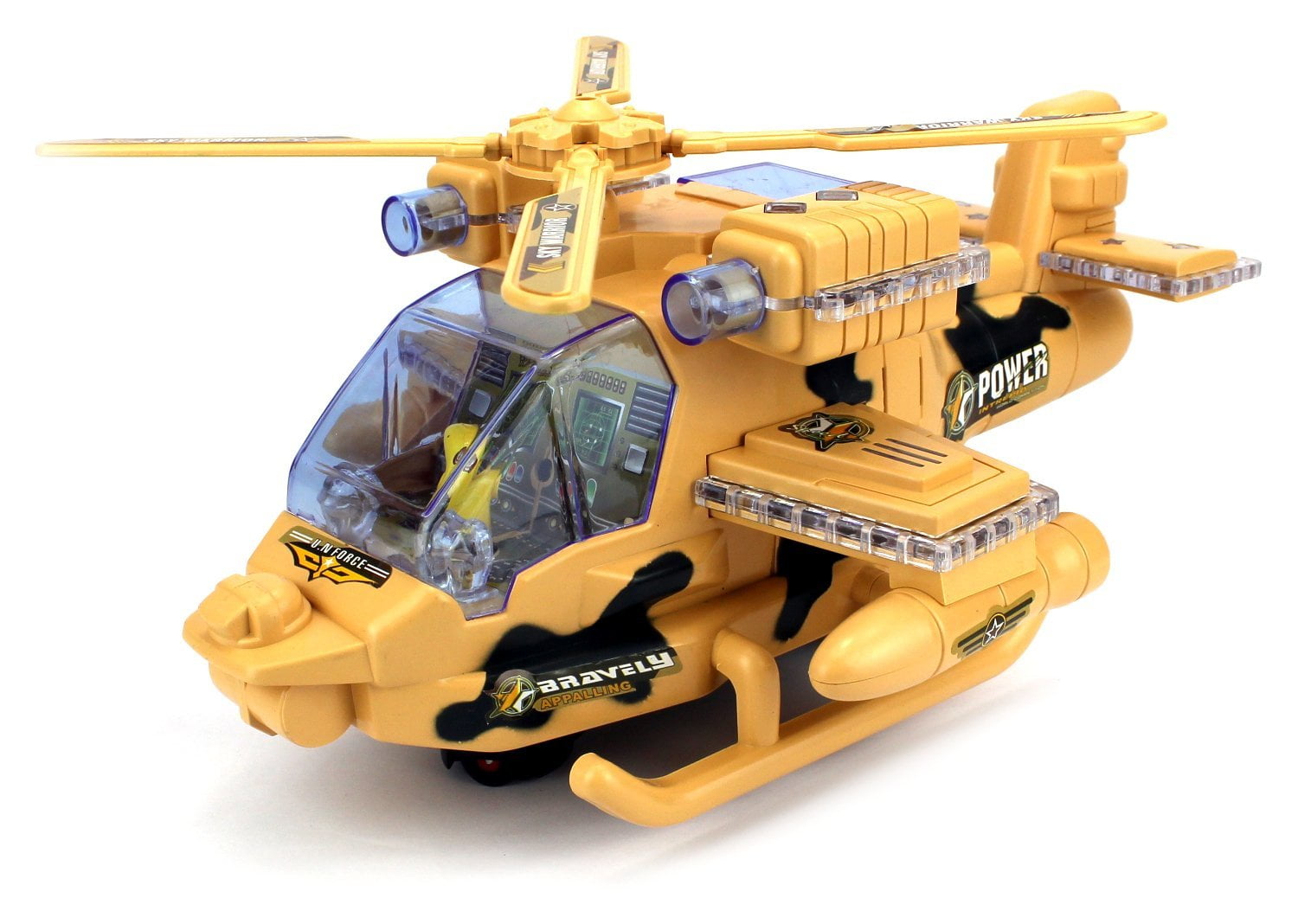 Sky Warrior Battleship Battery Operated Bump and Go Toy Helicopter w ...