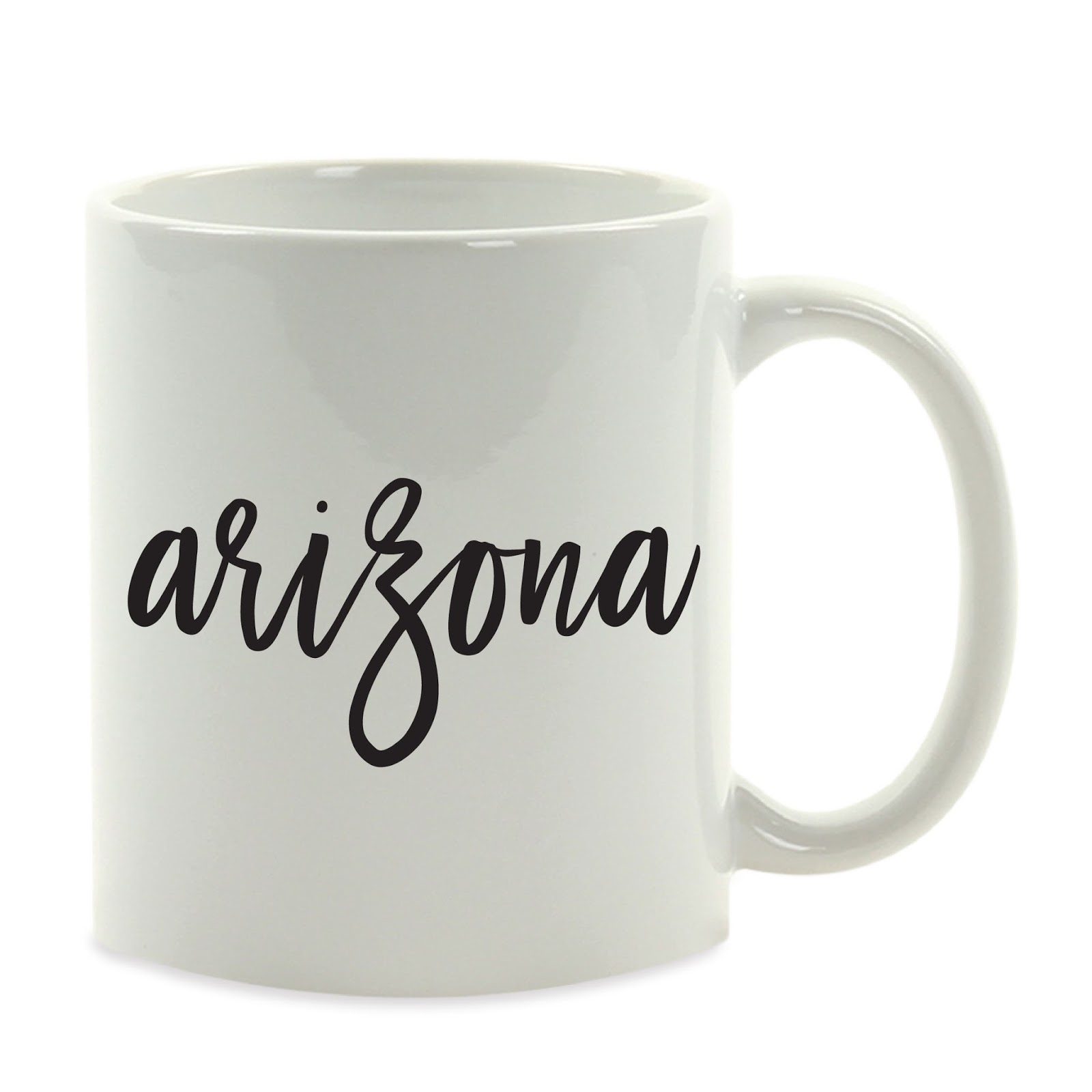 Koyal Wholesale Black Calligraphy Arizona US State Ceramic Coffee Mug ...