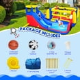 7 in1 Inflatable Slide Water Park with Deep Water Pool Basketball Hoop ...
