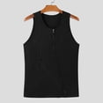 Antinious Men Solid Full Zip Round Neck Sleeveless Slim Trendy Casual ...