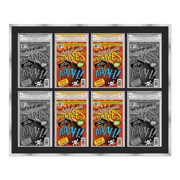 8 Comic Book Frame Silver Collage Comic Book Frame with Black Mat to ...