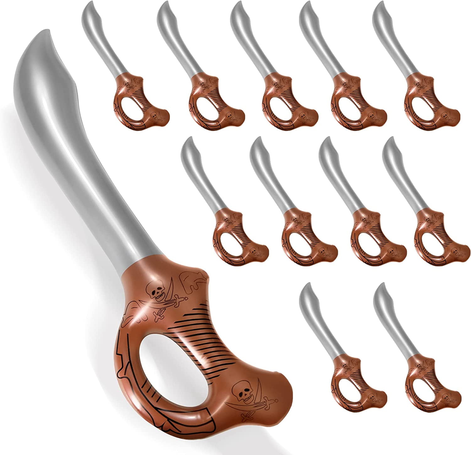 12 Pcs Inflatable Pirate Swords for Kids Blow Up Pool Party Game Toy ...