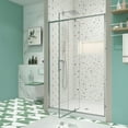 38-42"W x 71"H Sliding Shower Door, Piovt Swing Glass Shower Door with 1/4"(6mm) Clear SGCC ...