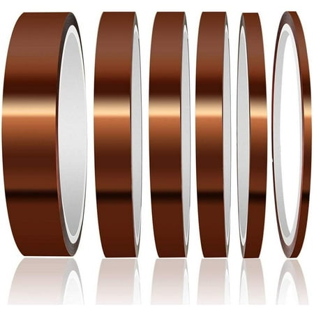 CARBONLIKE 6pcs High Temperature Polyimide Silicone Adhesive Tape, Heat ...