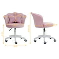 XINMICS Pink Vanity Chair with Cushion, Comfy Swivel Desk Chair for ...