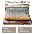 Boho Fall Queen Quilt Set Brown Bohemian Lightweightfiber Bed Decor ...