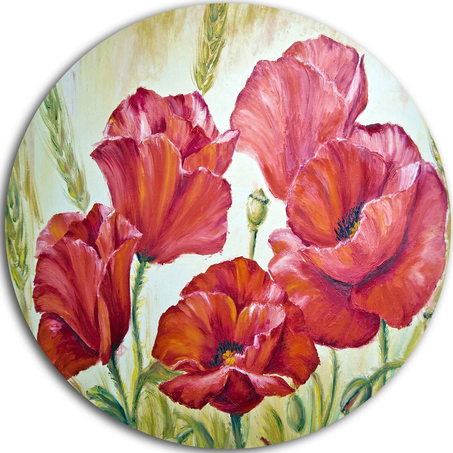 Click here for Designart Design Art Poppies In Wheat Ultra Glossy... prices
