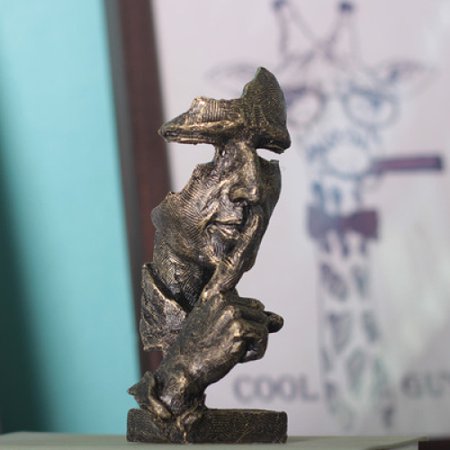 Modern and Simple Sculptures The Thinker Statue,Silence is Gold Keep ...