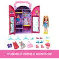 Chelsea Doll & Closet Toy Playset with 15 Pieces Clothes & Accessories ...