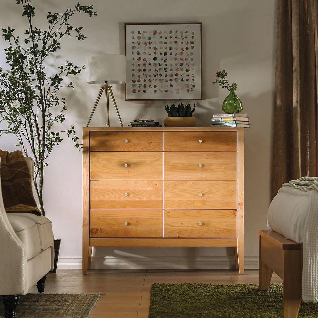 Modern Light Oak Solid Wood 8-Drawer Chest FOA FOA7602C-8D Willamette ...