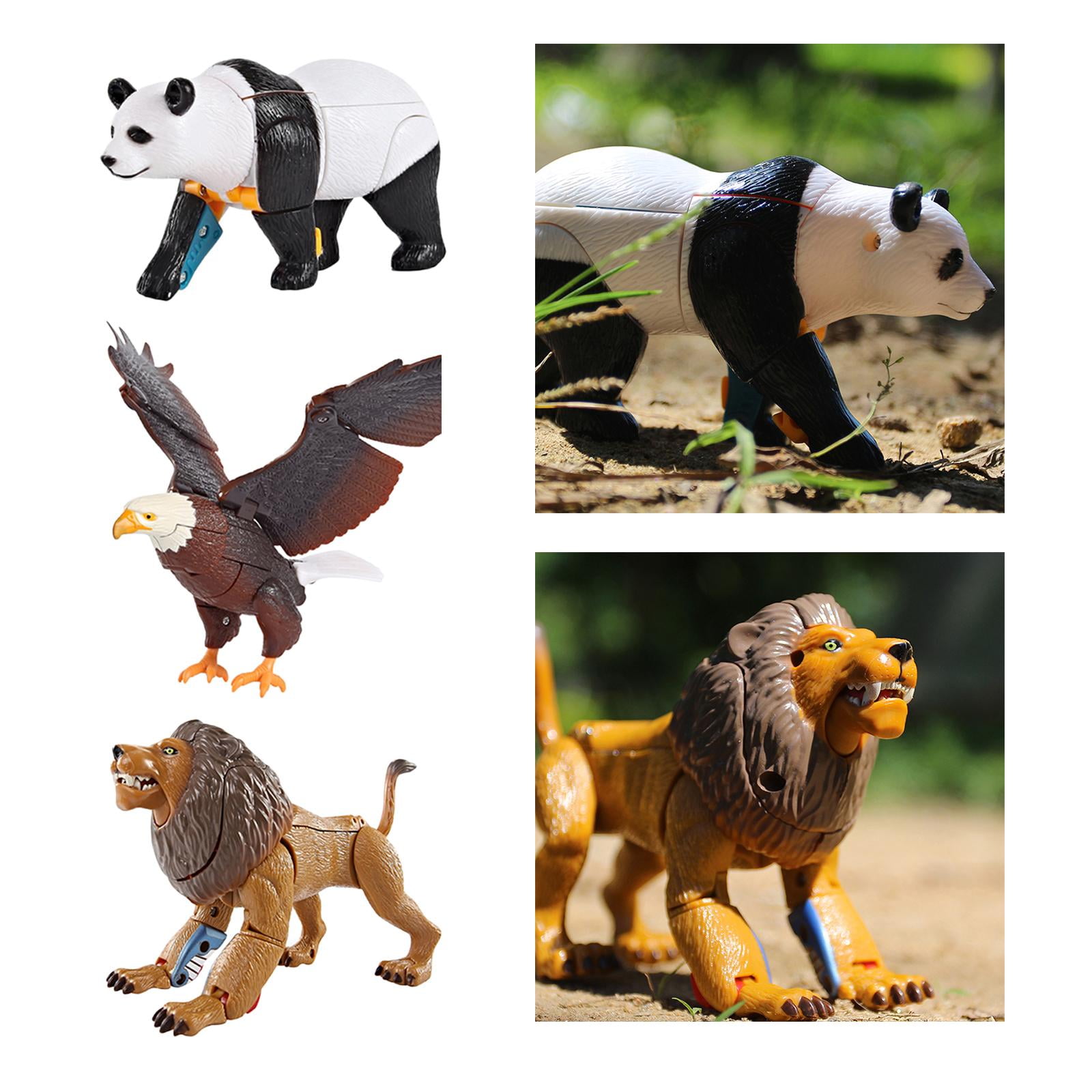 3 Piece Realistic Transforming Action Animal FiguresToy Robot for Kids ...