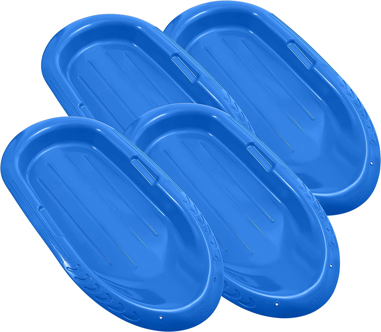 Superio Pack of 4 Toboggan Snow Sleds for Kids and Adults, 36" Heavy ...