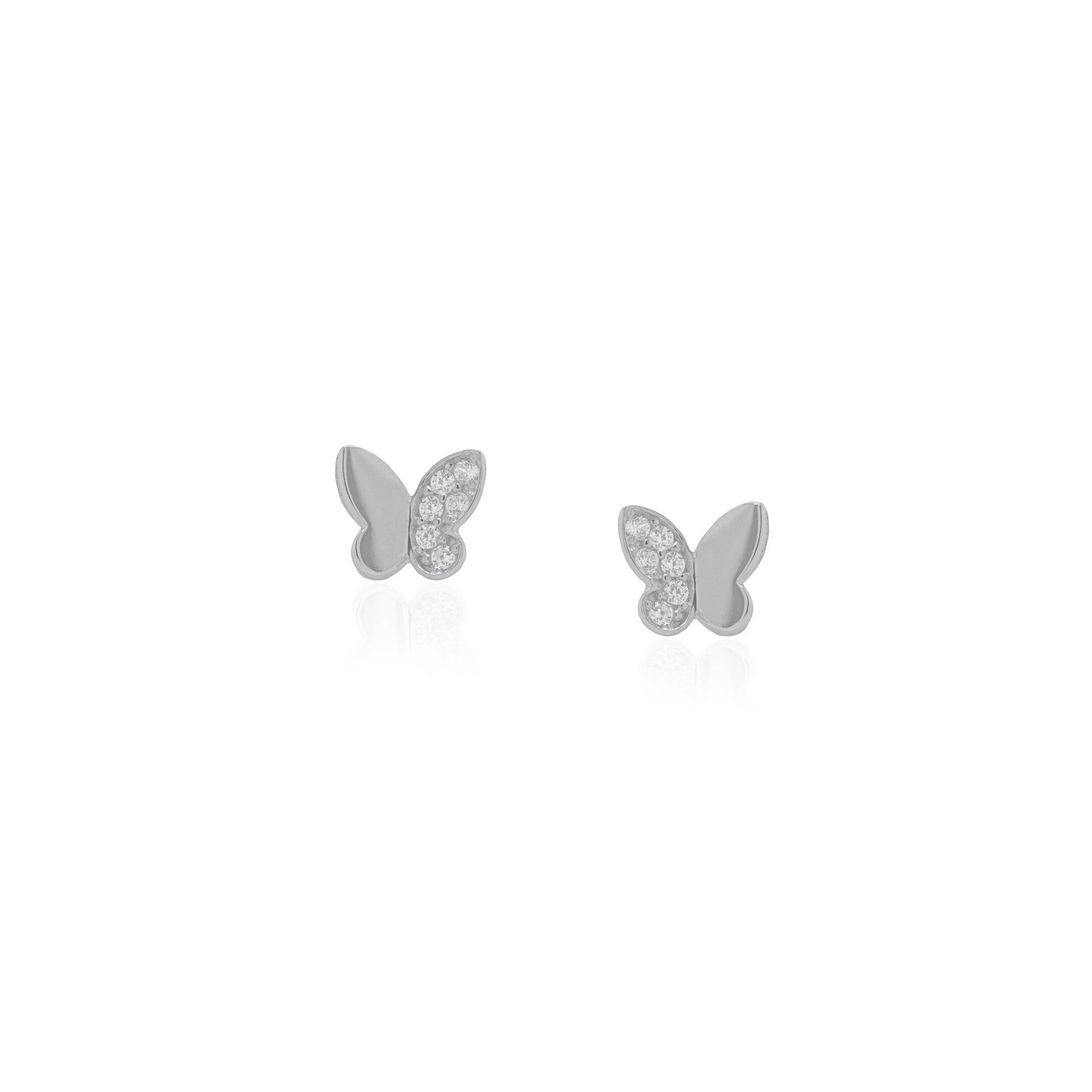 Click here for Mercie Sterling Silver Rhodium Plated Cz Butterfly... prices