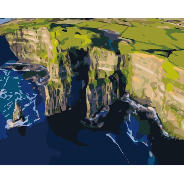 DIY Oil Painting Map Watercourse Ecoregion Body of water Coastal and ...