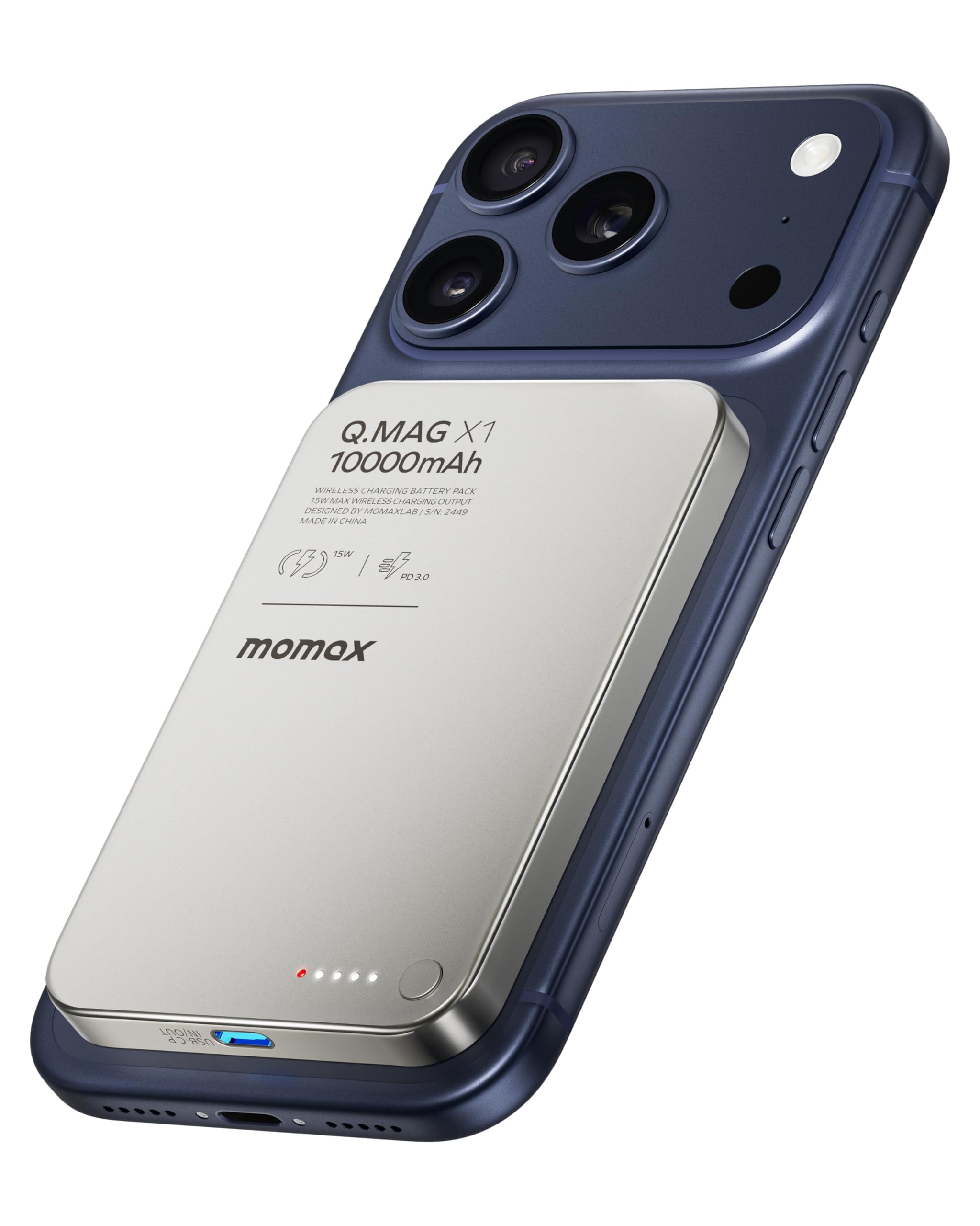 MOMAX Q.MAG Magnetic Phone Charger Portable, 0.5" Slim Mag-Safe Battery ...