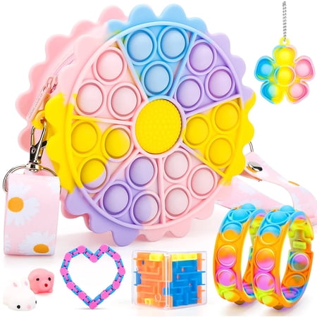 Pop Shoulder Bag for Girls,Pop Purse Fidget It Toys,Push Popper Bubble ...