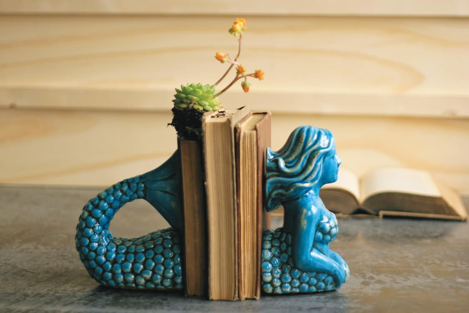 Ceramic Mermaid Bookends