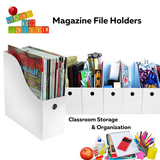 Evelots 6-Pack White Magazine File Holder Organizer with Labels ...