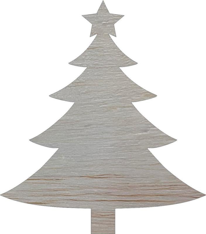 Christmas Tree with Star Wood Cutout, 10'' Paintable DIY - Walmart.com