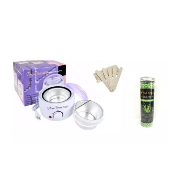 Kit depilatorio DepiWax 500 g + cera elástica 400 g + 10 pálidos ...