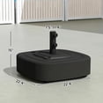 Black Wood‑Grain HDPE Outdoor Umbrella Base with Lockable Wheels Heavy ...
