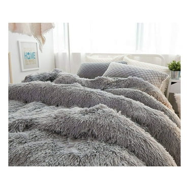 Wajade Plush Shaggy Comforter Set Fluffy Fuzzy Faux Fur Bedding Set ...