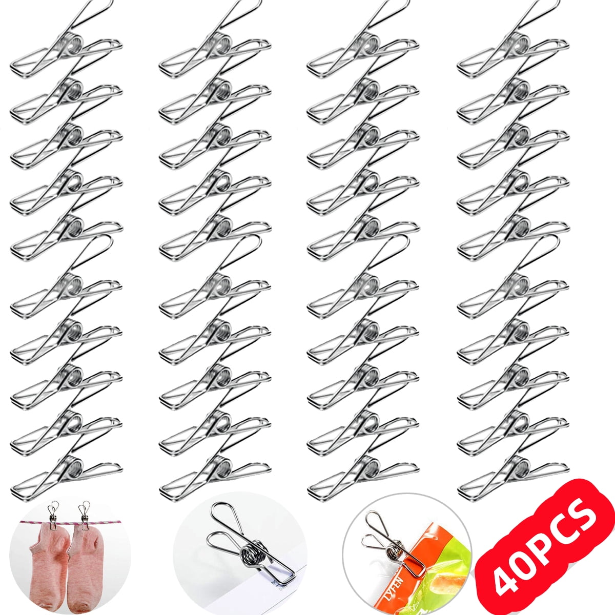 Clothes Pins Stainless Steel Clothespins Chip Clips Clips for Outdoor ...