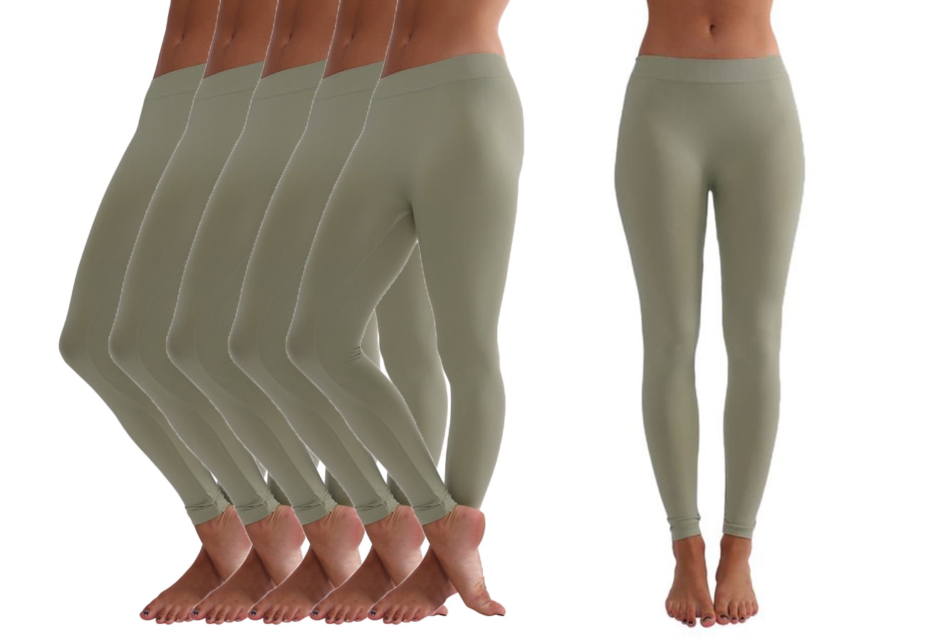 Women's Basic Leggings Full Length - Value Saver Multi Pack - Walmart.com