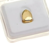 DESIGNICE 2 Pieces 14K Plated Gold Mouth Teeth, Teeth Plain, Top Tooth ...