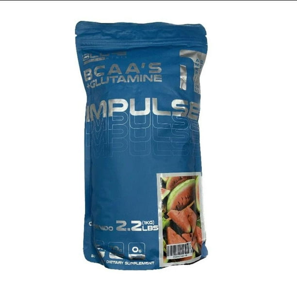 BCAA´S + GLUTAMINA IMPULSE BLU-E 2.2 LBS (50) SERV sabor sandia ...