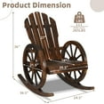 2 Piece Outdoor Wood Wagon Rocking Chair, Patio Rustic Adirondack Porch ...