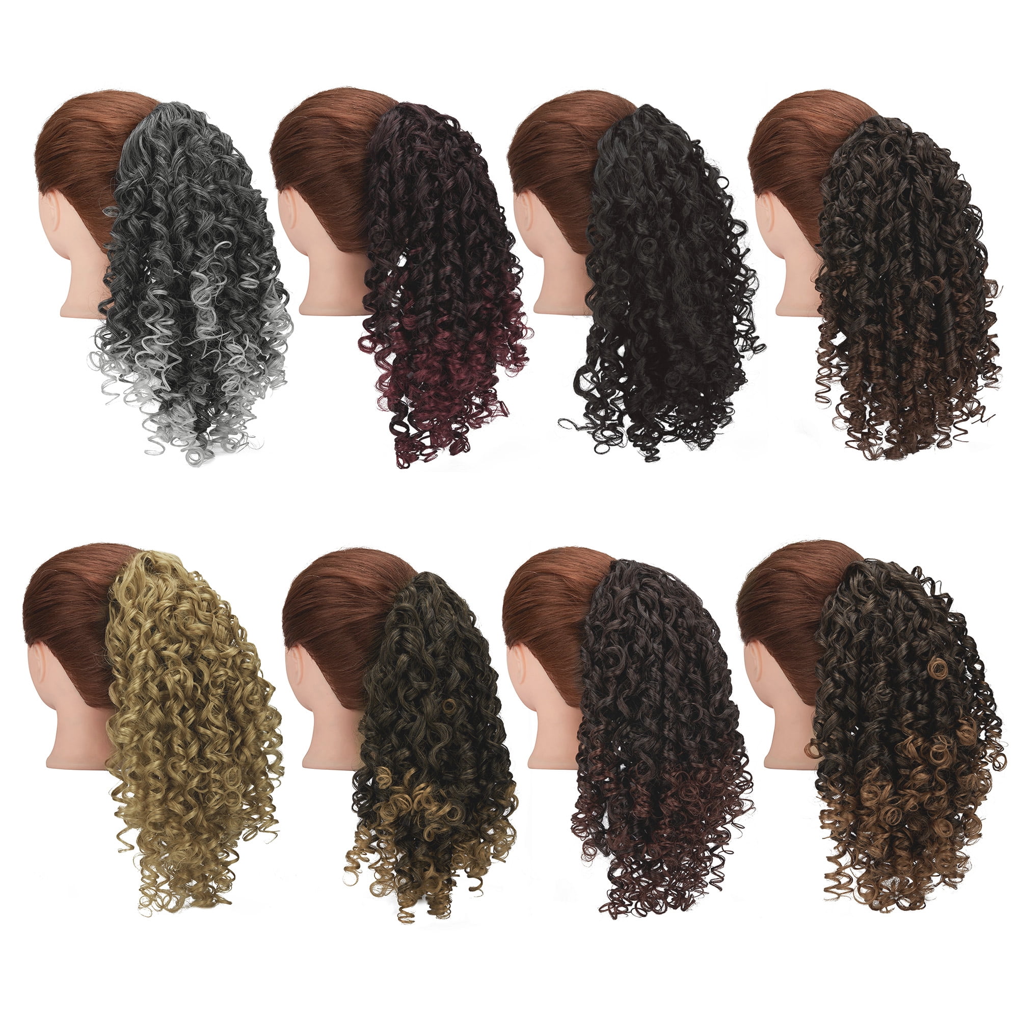 SHCKE 14 Inch Drawstring Ponytail Extensions Curly Ponytail Extensions ...