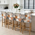 Burnt Orange Grey Bar Stool Cover Set of 6, Oil Painting Modern ...