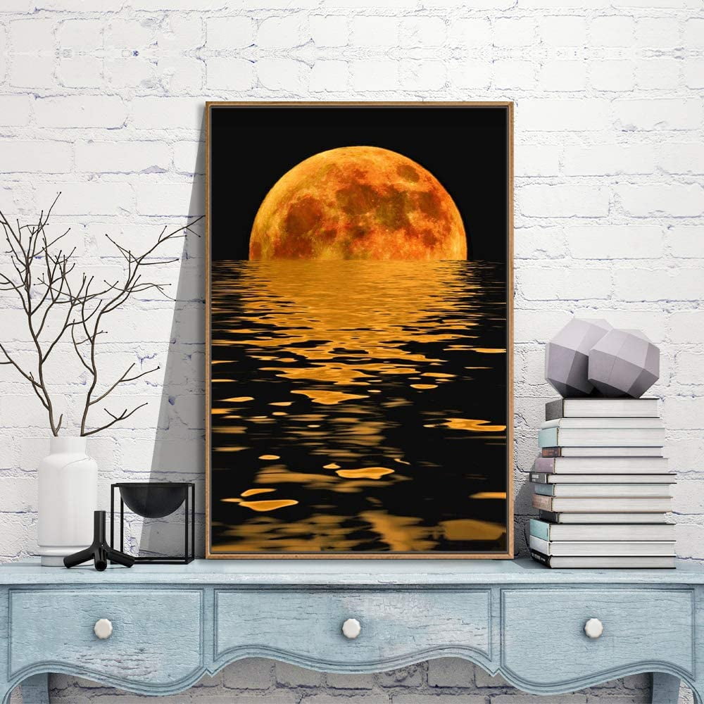 IDEA4WALL Framed Canvas Wall Art for Living Room, Bedroom Moon Canvas ...