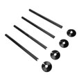 4PCS Easy Fit Radiator Pipe Covers and Rings in Black PVC Size 15mm x ...