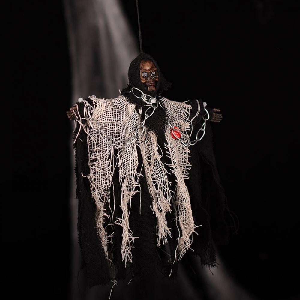 Animated Skeleton with Red Glowing Eyes and Voice Activated, Scary ...