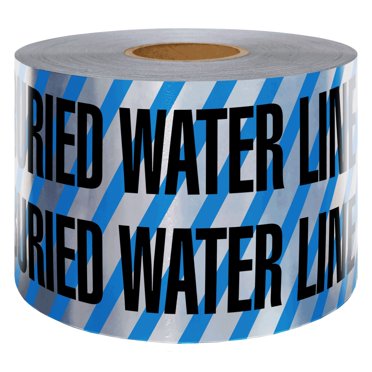 Presco U.S. Made Underground Detectable Tape: 6 in. x 1000 ft. (Red with Black "CAUTION BURIED ...