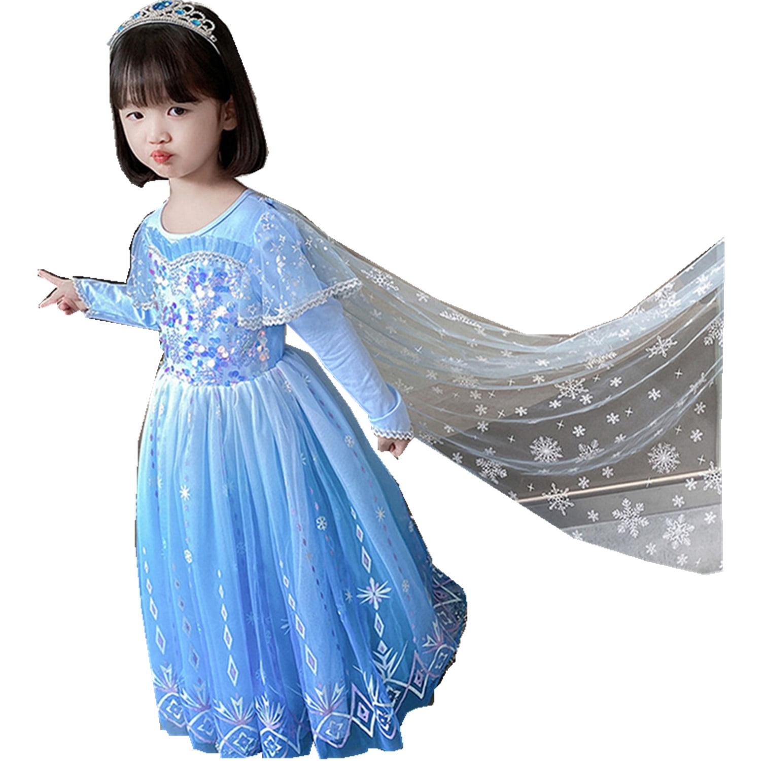 Kamo Princess Elsa Dress Queen Costume Cosplay Dress Up with Accessories - Walmart.com